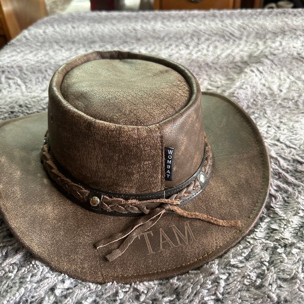 Wombat Foldable Black Leather Hat the Wilds AIR Full Grain Leather Mesh ...