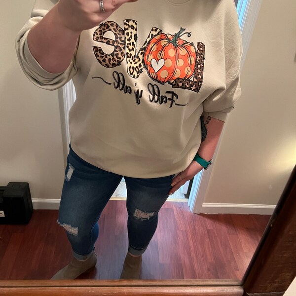 Love Fall Y'all Sweatshirt, Leopard Print Fall Sweatshirt, Fall Pumpkin ...