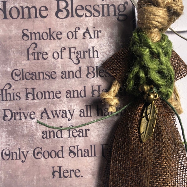 Home Protection Smudging Poppet Bells and Feather Charm Talisman ...