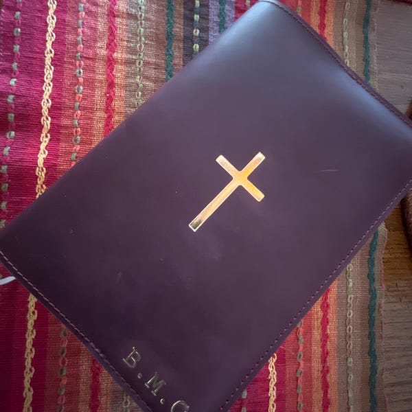 Personalized Leather Bible Cover: Handmade Engraved Book Protector ...