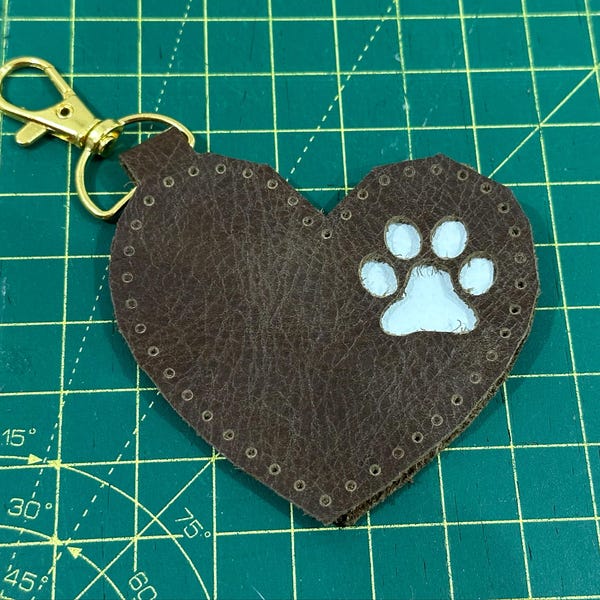 Leather Keychain Pattern With Photo, Digital PDF-SVG-DXF Template ...