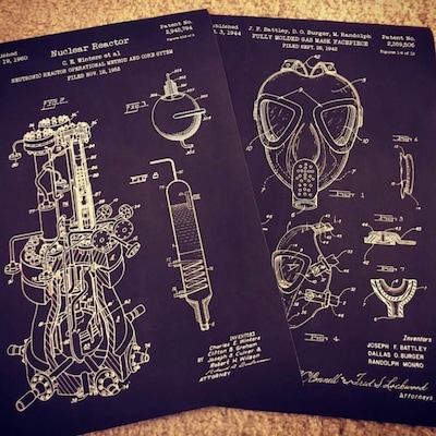 Nuclear Reactor Patent Print Art 1960 - Etsy