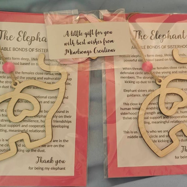 Gift for Friend Unbreakable Bond of Sisterhood, Elephant Sisterhood ...