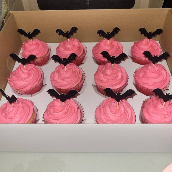 Bat Cupcake Toppers, Halloween Cupcake Toppers, Halloween Party ...