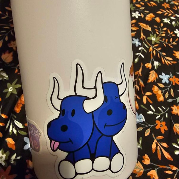 Blue Brahmin Plushie Sticker - Etsy