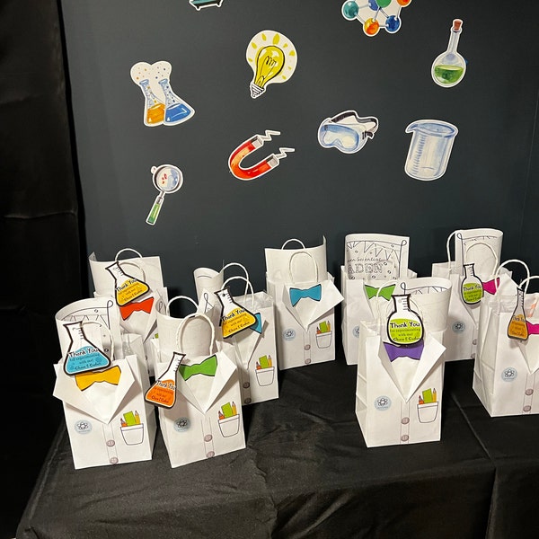 Scientist Favor Bags - Candy Bag - Party Favors - Mad Scientist - Lab ...