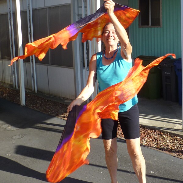 Weighted Flags UV Glow Hand Dyed Silk Spin Flags Made to Order. Perfect ...