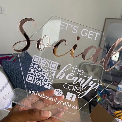 Printed Social Media Acrylic Sign, Boutique Sign, Small Business Sign ...