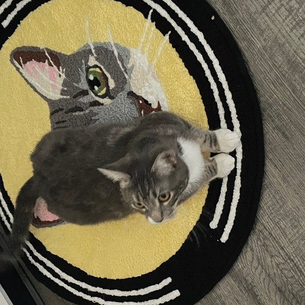 Custom Pet Portrait Rug - Personalized Cartoon Pet Rug, Animals, Dog ...