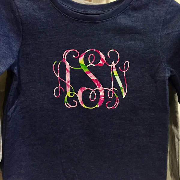 FREE SHIPPING ** Lilly Inspired Monogram DIY Iron On - Etsy
