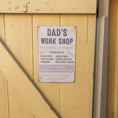 Beautiful dad's Work Shop Metal Sign Great - Etsy