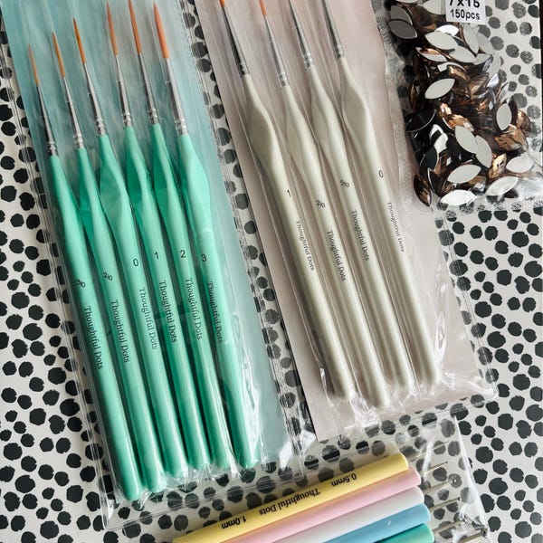 6 Piece Rigger Brush Set | Mandala Painting | Thoughtful Dots - Etsy