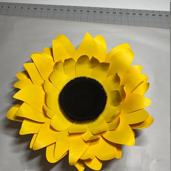 Paper Flower, Large 3D Sunflower Template & Tutorial | SVG for ...