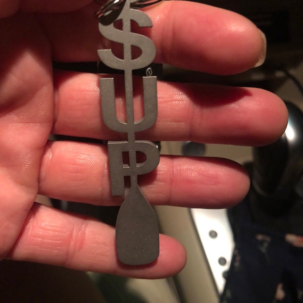 SUP Key Chain - Stand up Paddle Board Keychain - Stainless Steel Gift ...
