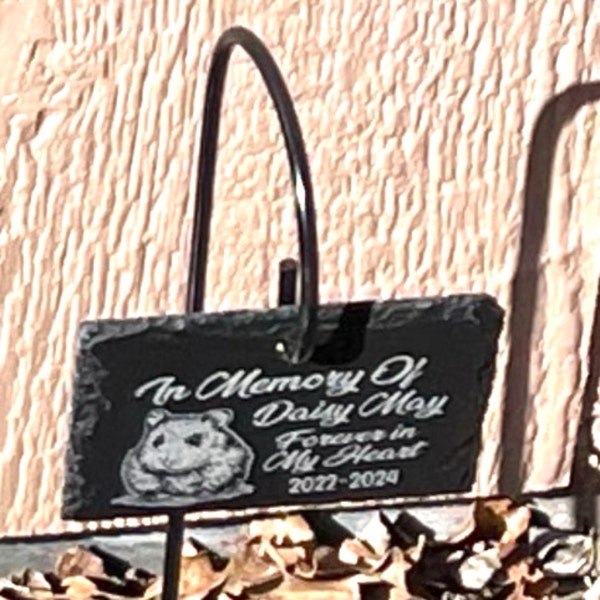Personalized Hamster Memorial Slate Stone: Engraved Pet Grave Marker - Etsy