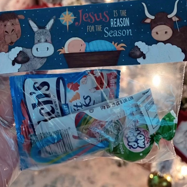 Nativity Christmas Treat Bag Toppers, Christmas Party Favors Printable ...