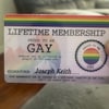 GAY Lifetime Membership Card - Gay Pride Card - LGBT Identity Card ...