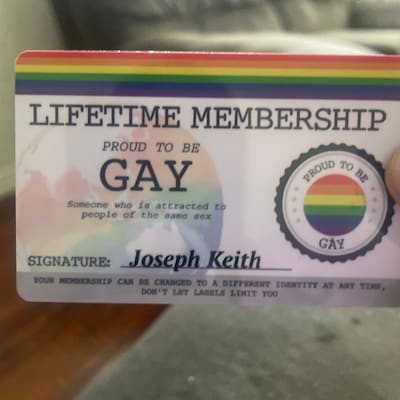 GAY Lifetime Membership Card Gay Pride Card LGBT Identity Card Perfect ...