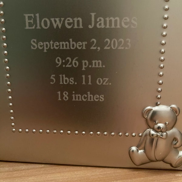 Hinged Baby Birth Frame - FREE ENGRAVING - Etsy