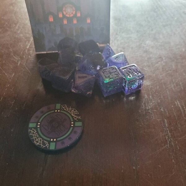 Lolth's Drow Exclusive 11 Dice Set | Underdark Chains & Spiders Dark ...