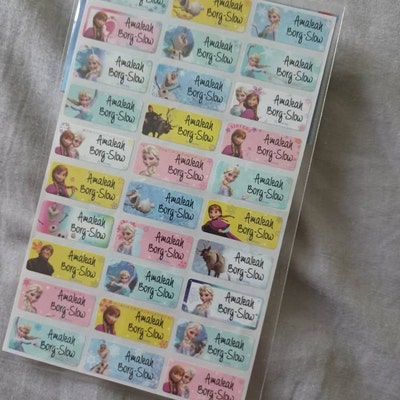 48/96 Frozen Personalised Name Label Stickers Medium 3013mm Dishwasher ...