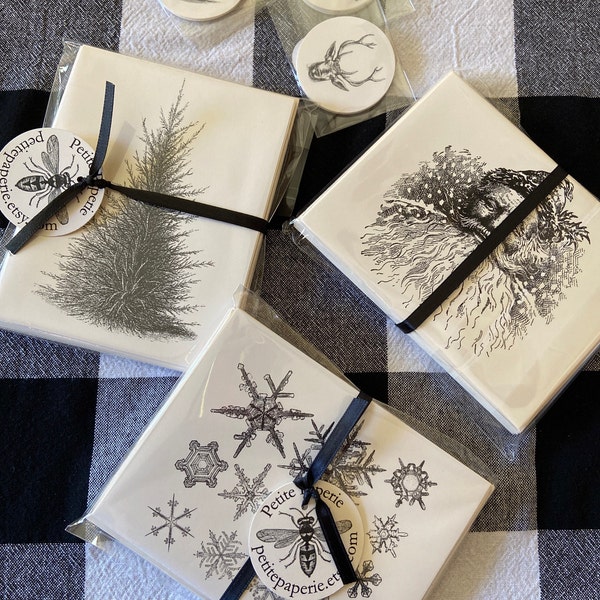 Snowflake Note Cards Set of 10 With Matching Envelopes - Etsy