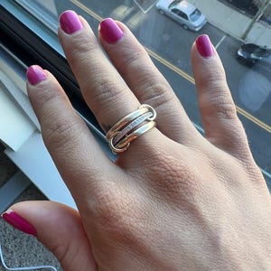 14KGF Gold Multi Link Connected Ring, Chunky Gold Ring, Gold Ring Set ...