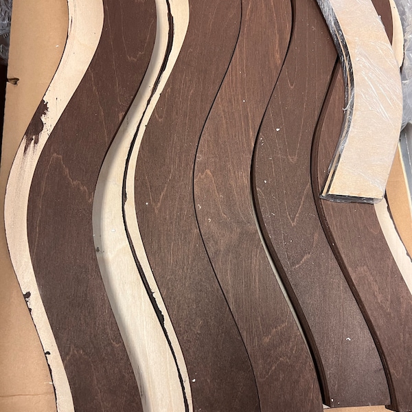 Custom 3D Wavy Wall Panel • Wood Slat Texture • Contemporary Feature ...