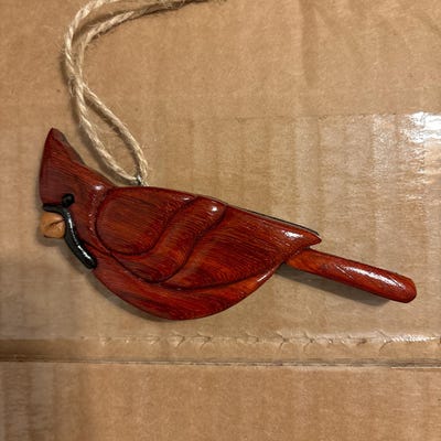 CARDİNAL BİRD, Intarsia Wooden Art, Wild Life, Home Decor, Wall Decor ...
