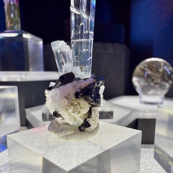 Rare Pollucite With Herderite, Quartz Crystal, Pollucite Specimen ...