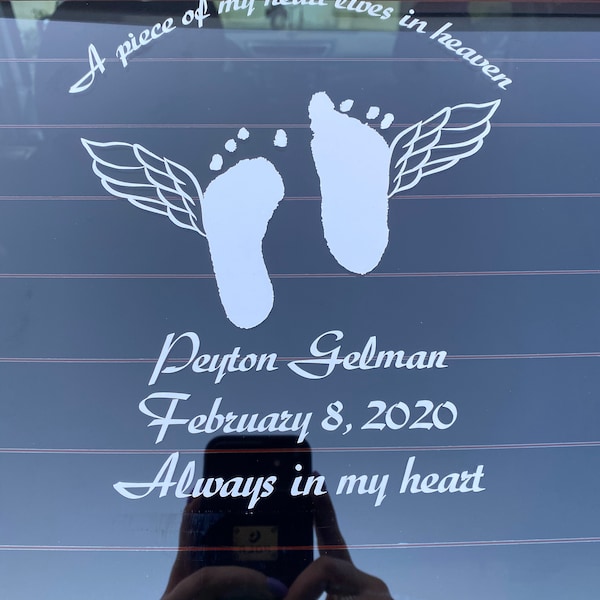 In Loving Memory Car Decal,actual Footprints,loss of Child Decal,angel ...