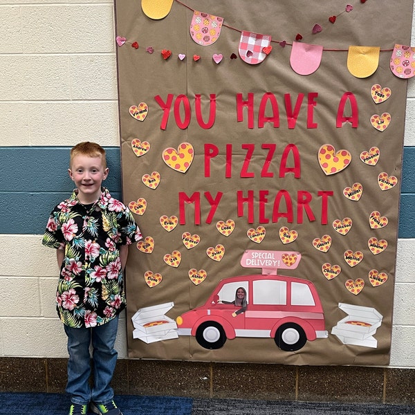 Pizza Delivery Truck - Valentines - February Bulletin Board Kit - Etsy