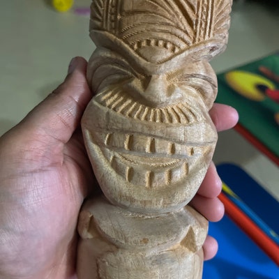 Tiki Totem Good Luck Tiki Hawaiian Tiki Tiki Decor Tiki Statue Wood ...
