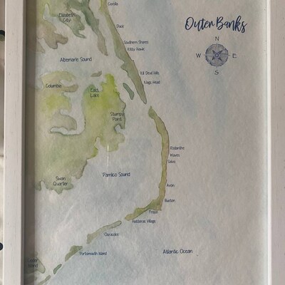 Sea Islands of South Carolina Watercolor Map - Etsy
