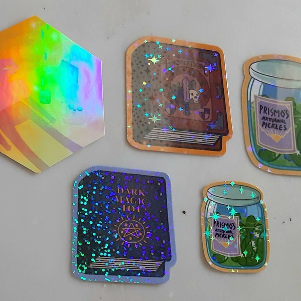 Prismo's Artisanal Pickles Glitter Sticker - Sparkly, Holographic ...