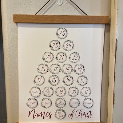 25 Names of Christ Christmas Printable Advent Calendar Instant Download ...