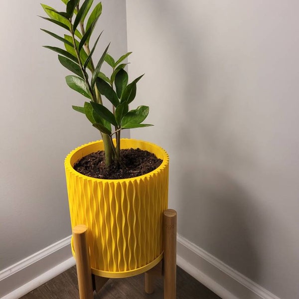 Planter Pot With Drainage, Lemon Yellow Mica Design for Small and Large ...