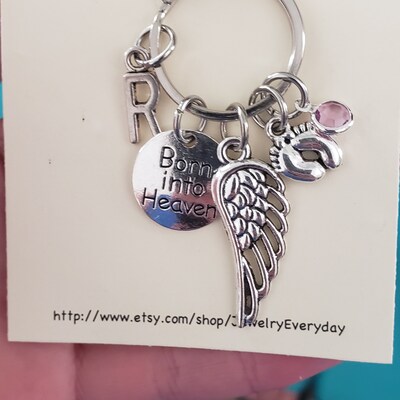Born Into Heaven Baby Angel Keychain Mommy's Keychain - Etsy