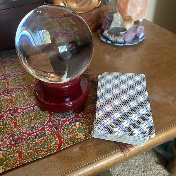 Crystal Clear Leaded Crystal Ball With Wood Stand Gazing Crystal Ball ...