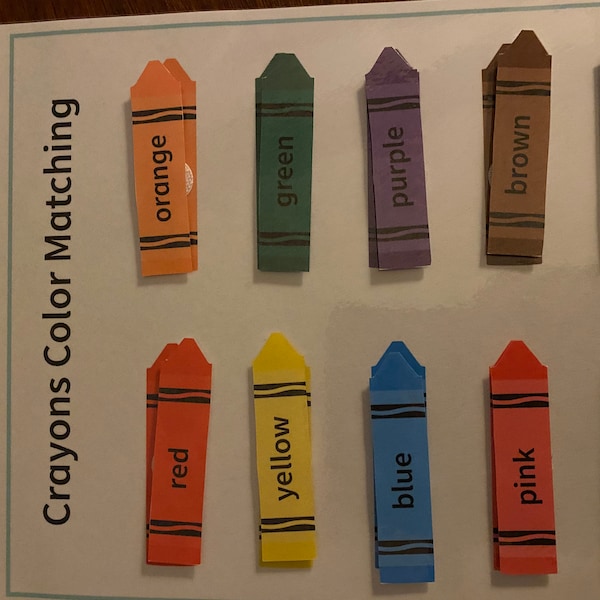 Color Matching Game, Busy Book Printable, Educational Activity ...