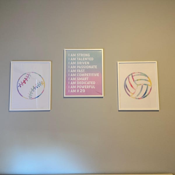 Volleyball Wall Art, Girls Volleyball Wall Decor, Girls Sports Decor ...