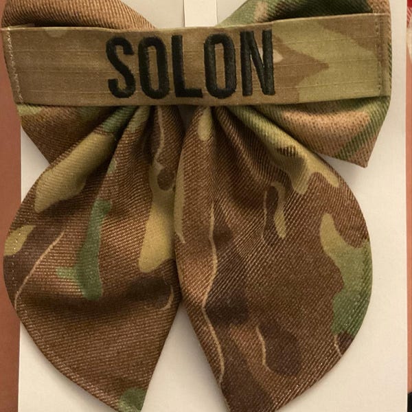 Patriotic RWB Name Tape Bow, Military Bow, Personalized, Air Force Bow ...