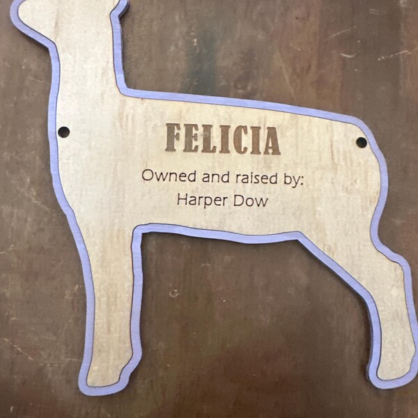 Customizable Pig Hog Stall Tag or Name Plate Label for Fairs and ...