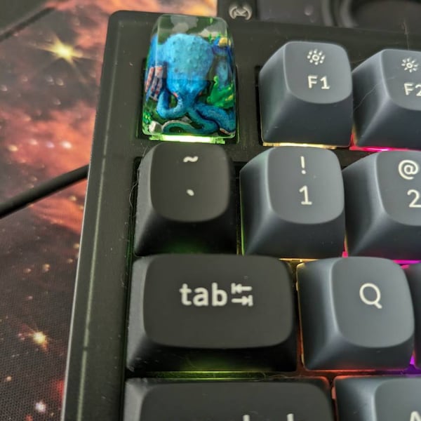Octopus Artisan Keycap, Keycap, Keycaps Resin, Keycap Handmade SA and ...