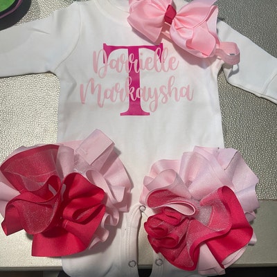 Baby Girl Outfit, Coming Home Outfit, Custom, Handmade, Personalized Newborn, Babyshower Gift ...