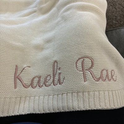 Embroidered Name Baby Blanket / Soft Custom Personalized Baby Blanket ...
