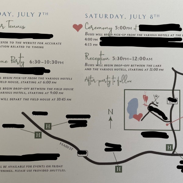 Wedding Map Custom Design / Printable DIY Digital File / Welcome Bag ...