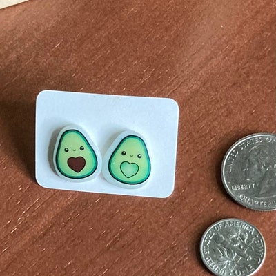 Handmade Cute Avocado Earrings, Perfect Hypoallergenic Fashion ...