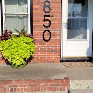 Mid Century Metal House Number Sign Modern Address Sign With Street ...