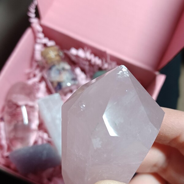 Mystery Pink & Purple Crystals Gift Box, Pastel Crystal Gift for Her ...